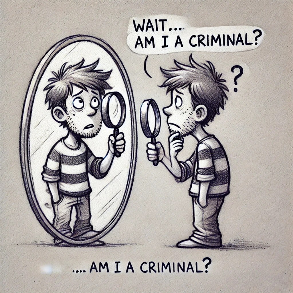 “Accidentally a Criminal? Asking for a Friend.” – BB Grey–musings